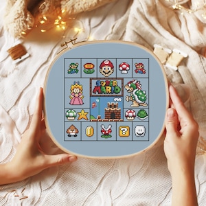 Super Mario Sampler Cross Stitch Pattern, Fandom Cross Stitch, Mario ...
