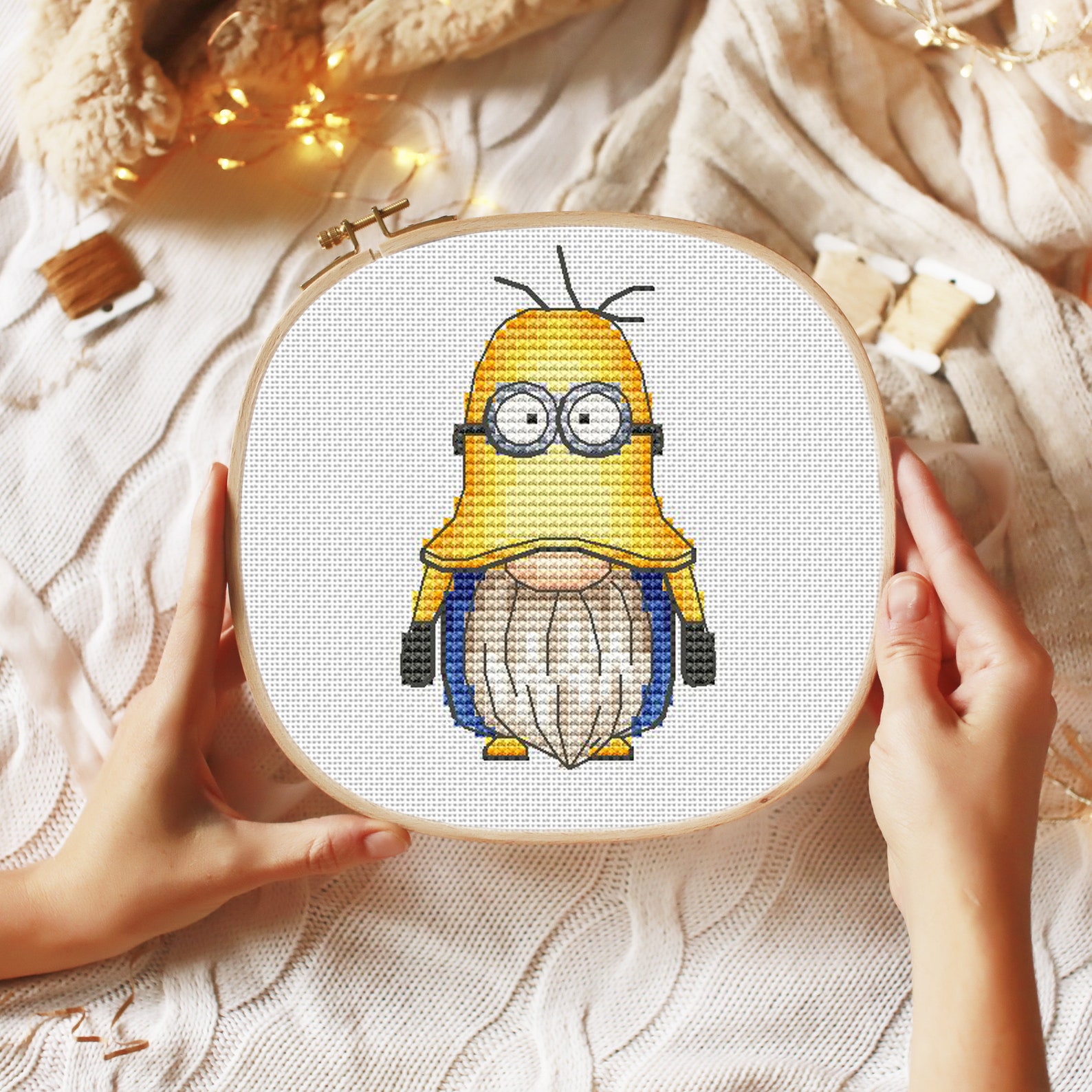 Funny Gnome Minion Movie Cross Stitch Pattern Hand Embroidery - Etsy