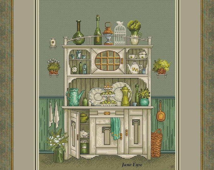 Vintage Kitchen Buffet Colorful Cross Stitch Pattern Kitchen - Etsy