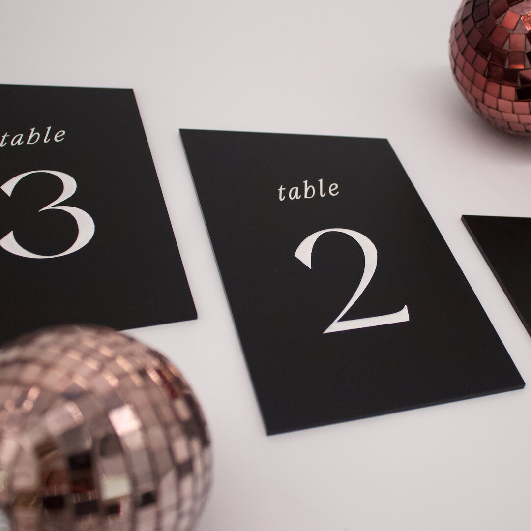 Angled Table Numbers | Wedding Table Numbers | Minimalist Event Decor ...