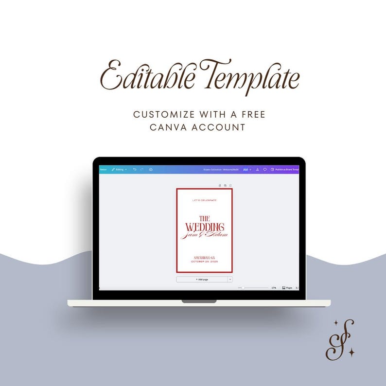 Elegant Wedding Welcome Sign Template | Old Money Design (digital ...