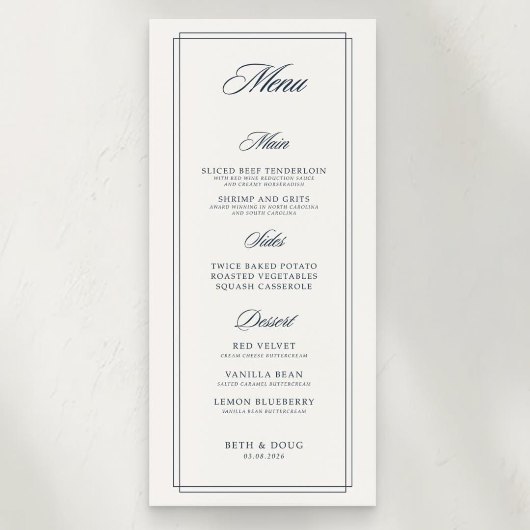 The Provenance Menu | Editable Canva Template | Timeless, Wedding ...