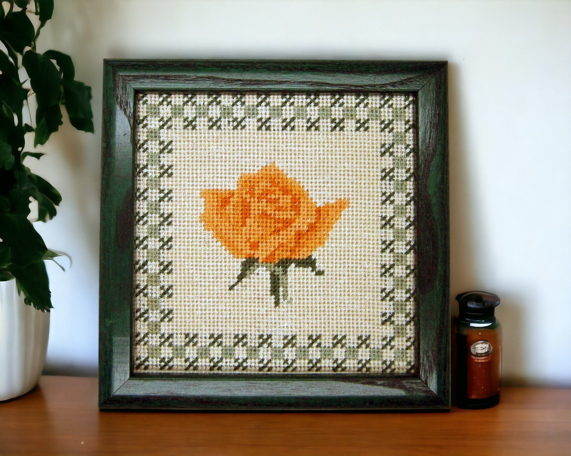 Completed Framed Needlepoint Beautiful Rose Trio Sold Individually or ...