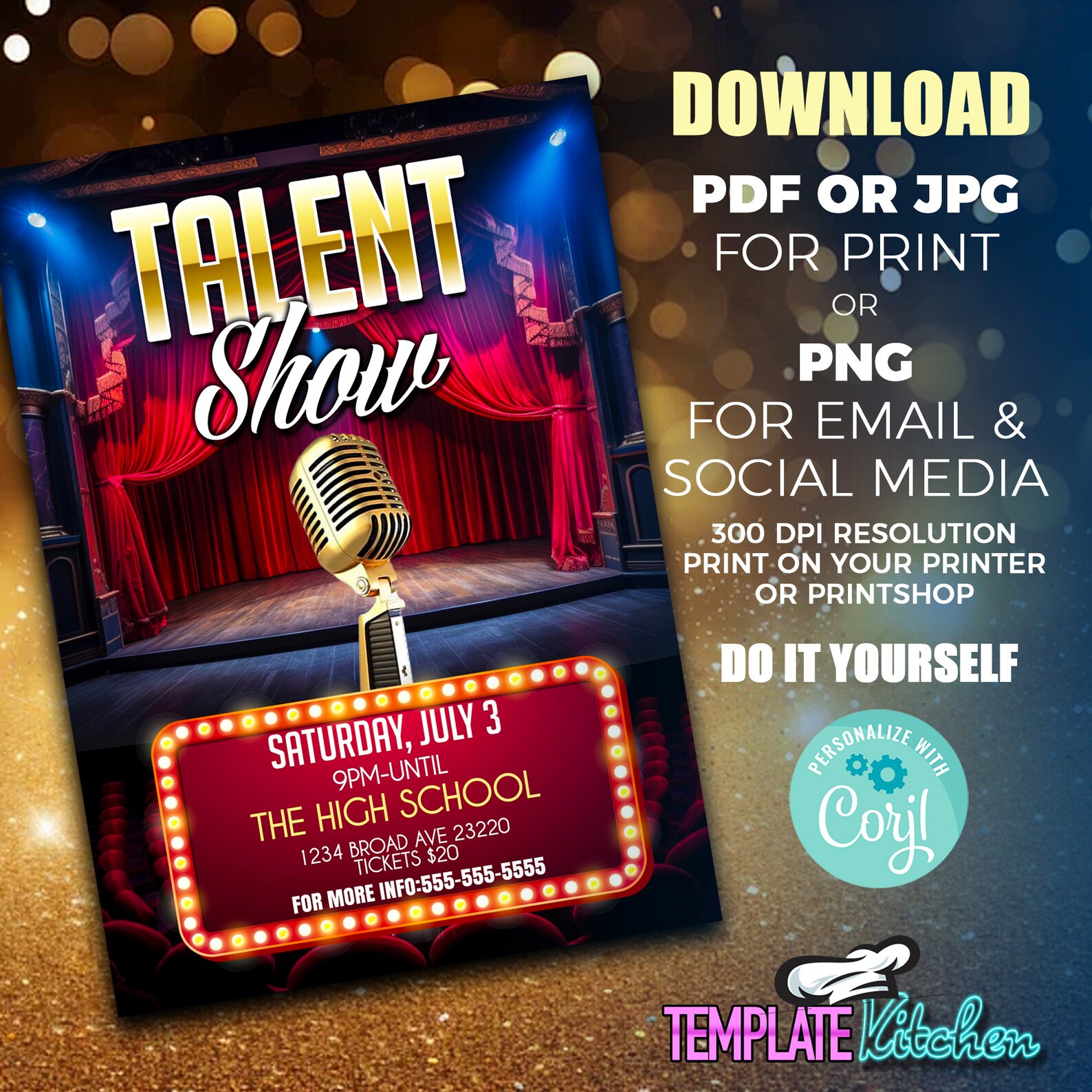 Talent Show | Edit Online | 5X7 Digital & Printable | Do It Yourself ...