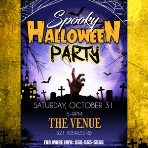 Halloween Party Flyer | Edit Online | 5X7 Digital & Printable | Do It ...