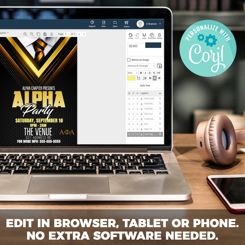 Alpha Fraternity Party Flyer Template | Edit Online | 5x7 Digital ...