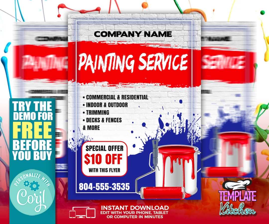 Painting Service Flyer | Painter | Edit Online | 5X7 Digital ...