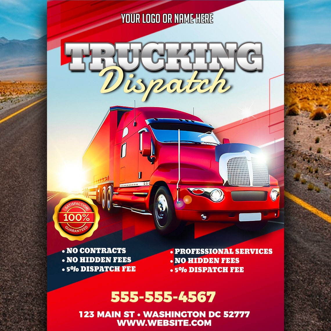 Truck Dispatch Flyer Edit Online 5X7 Digital & Printable - Etsy