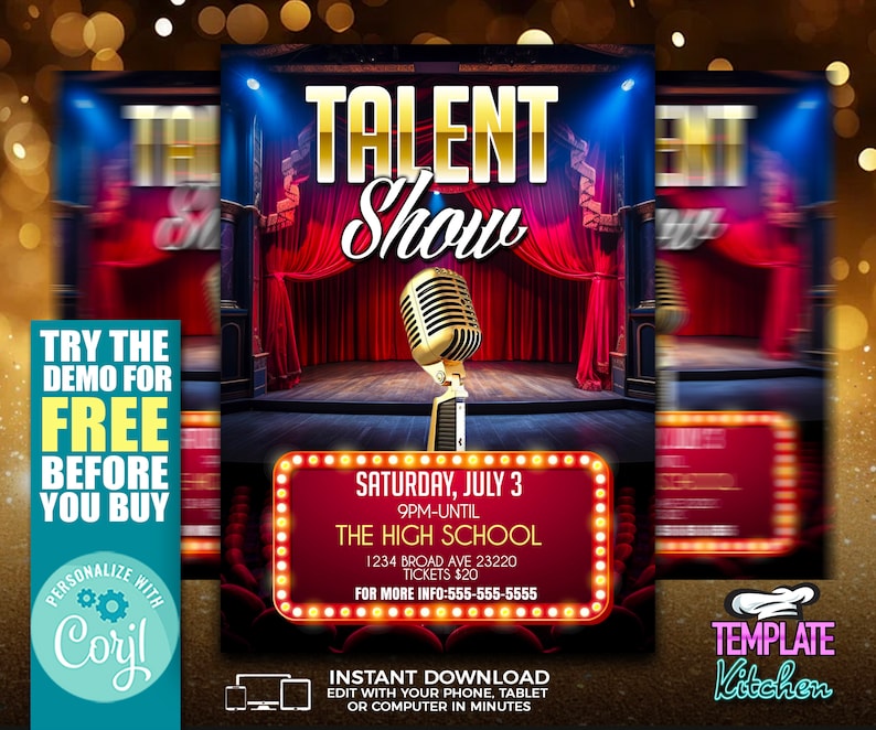 Talent Show | Edit Online | 5X7 Digital & Printable | Do It Yourself ...