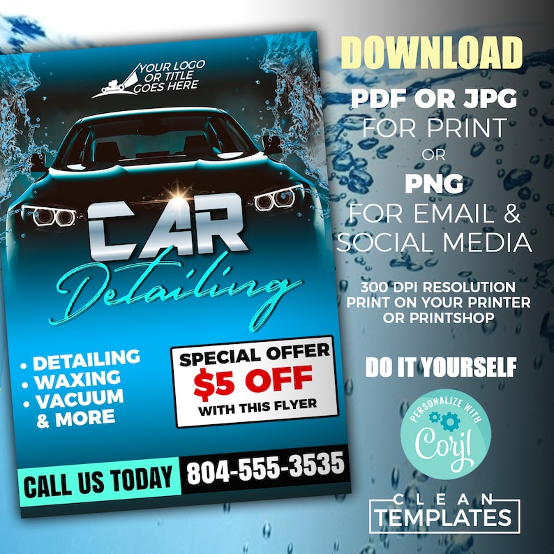 Car Wash Flyer | Edit Online | 5X7 Digital & Printable | Do It Yourself ...