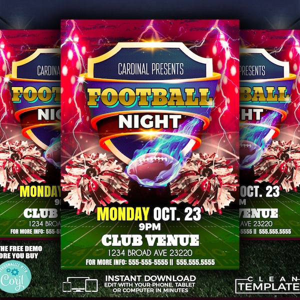 Football Program Template - Etsy