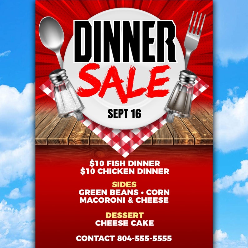 Dinner Sale Flyer | Edit Online | 5X7 Digital & Printable | Do It ...