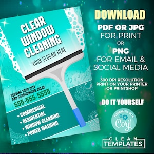 Window Cleaning Service Flyer | Edit Online | 5X7 Digital & Printable ...