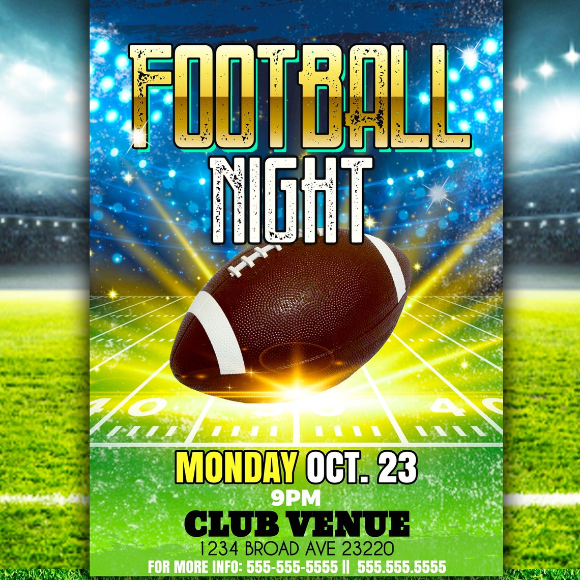 Football Night Edit Online 5X7 Digital & Printable Do It - Etsy