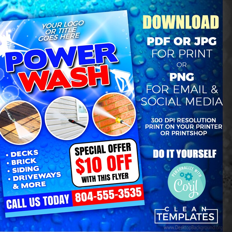 Power Wash Service Flyer | Edit Online | 5X7 Digital & Printable | Do ...