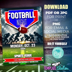 Football Night Flyer | Edit Online | 5X7 Digital & Printable | Do It ...