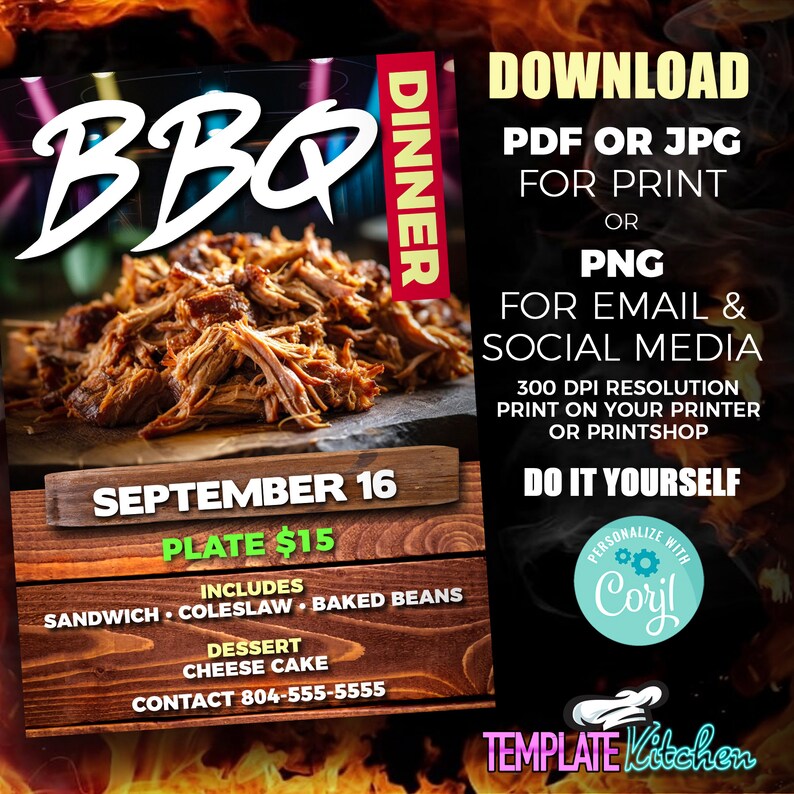 BBQ Dinner Flyer | Edit Online | 5X7 Digital & Printable | Do It ...