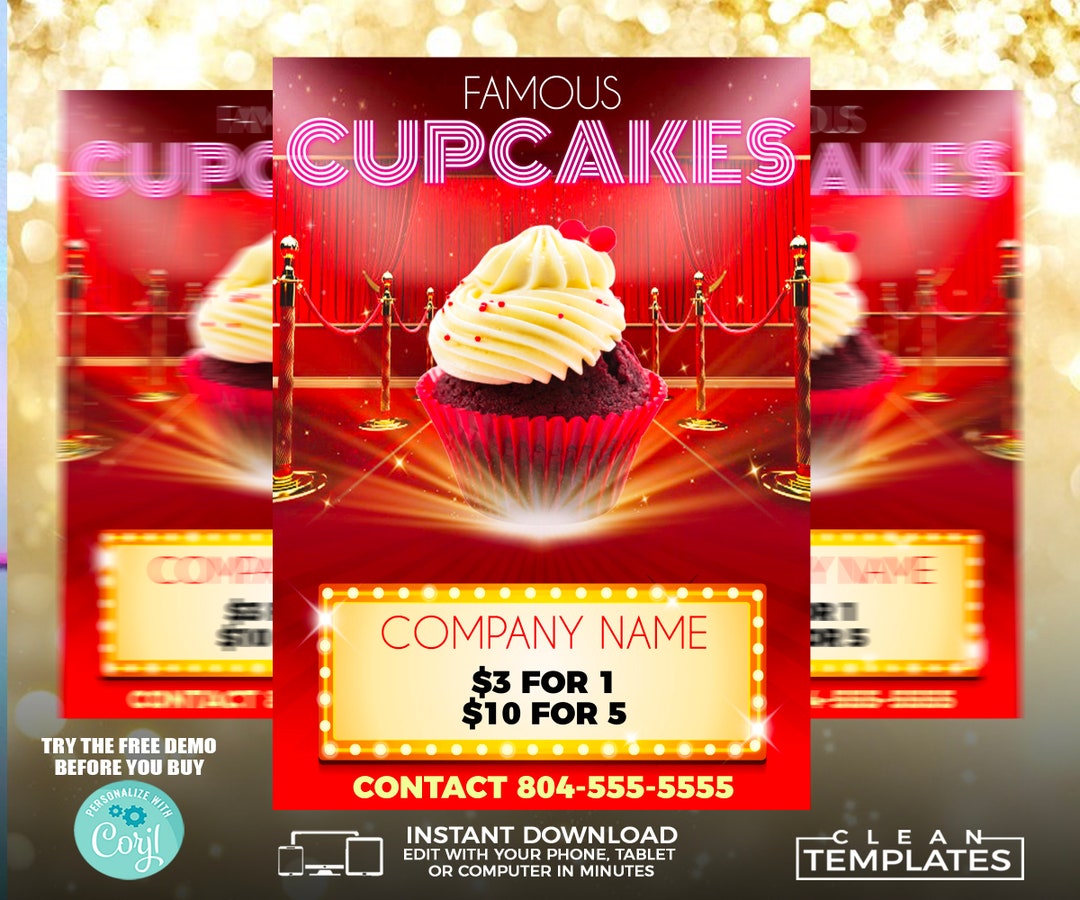 Cupcake Flyer | Edit Online | 5X7 Digital & Printable | Do It Yourself ...