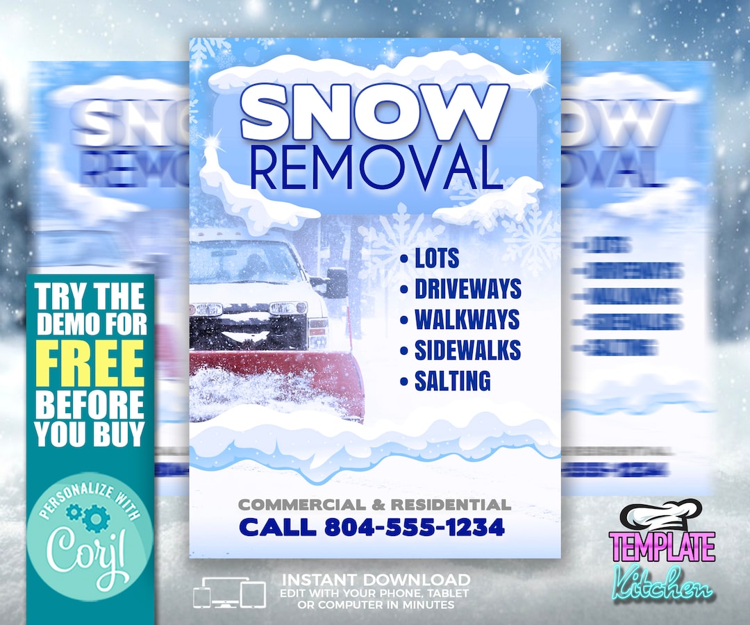 Snow Removal Flyer | Edit Online | 5X7 Digital & Printable | Do It ...