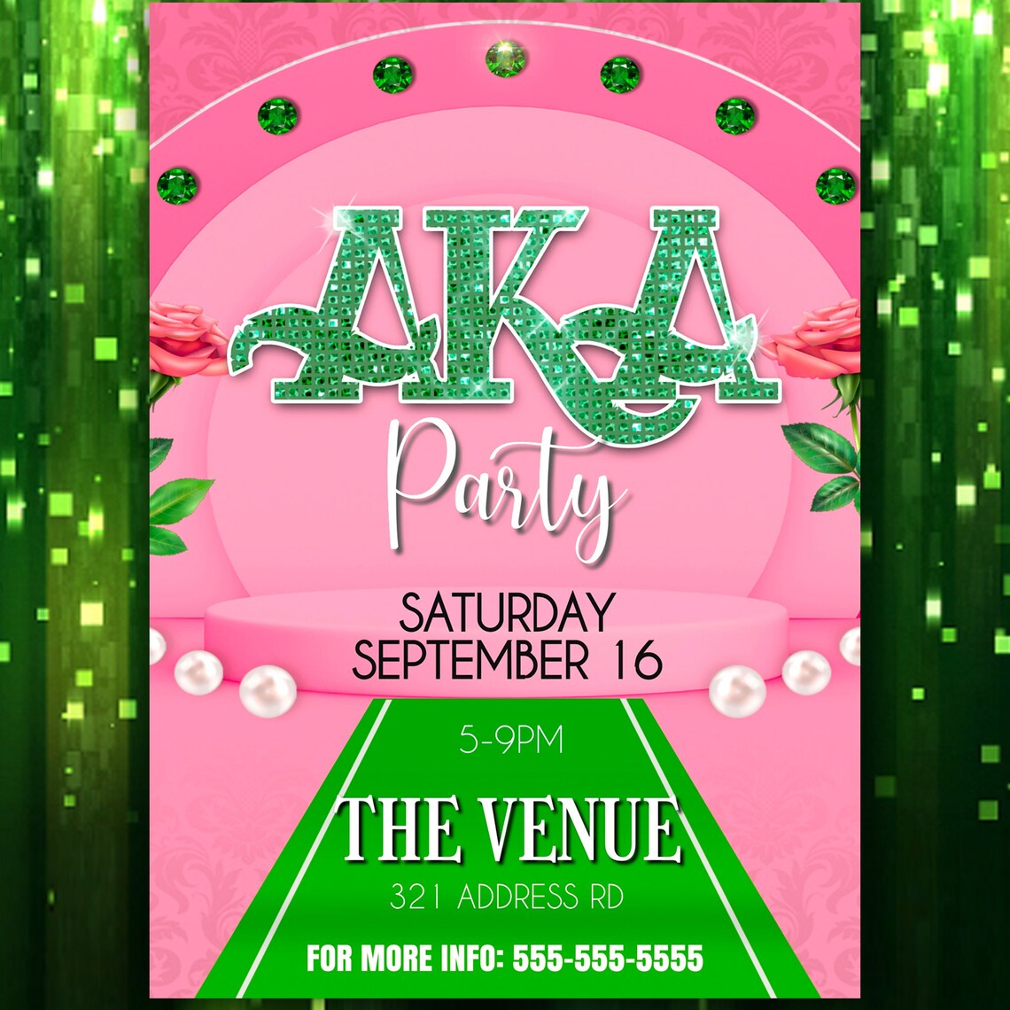 AKA Party Flyer Template Edit Online 5x7 Digital & - Etsy