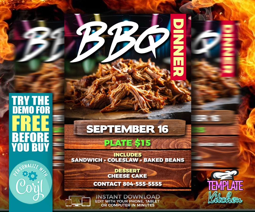 BBQ Dinner Flyer | Edit Online | 5X7 Digital & Printable | Do It ...