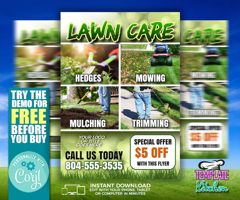 Lawn Care Service Flyer | Edit Online | 5X7 Digital & Printable | Do It ...