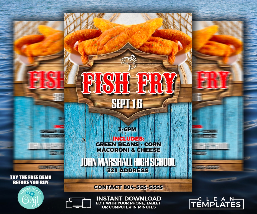 Fish Fry Flyer | Edit Online | 5X7 Digital & Printable | Do It Yourself ...