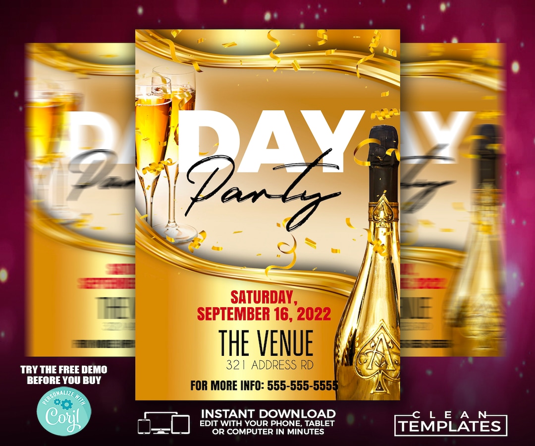 Day Party | Edit Online | 5X7 Digital & Printable | Do It Yourself ...