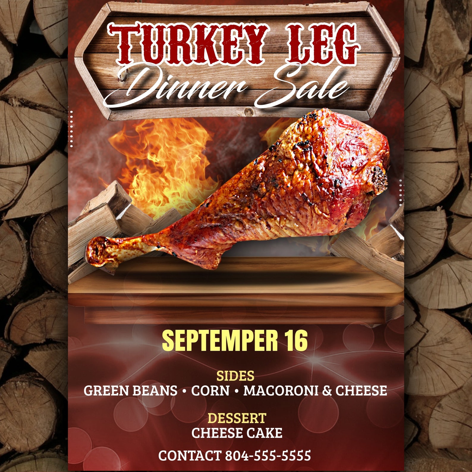 Turkey Dinner Sale Flyer Edit Online 5X7 Digital & | Etsy