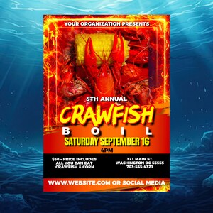 Crawfish Boil Flyer | Edit Online | 5X7 Digital & Printable | Do It ...