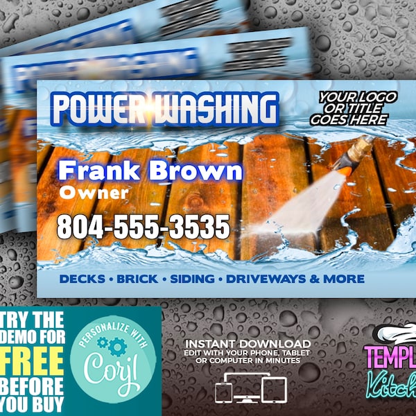 Power Washing Business Cards - Etsy