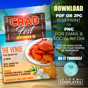Crab Fest Flyer | Edit Online | 5X7 Digital & Printable | Do It ...