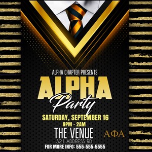 Alpha Fraternity Party Flyer Template | Edit Online | 5x7 Digital ...