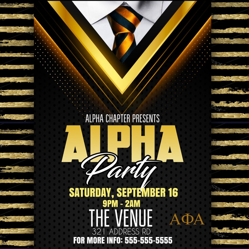 Alpha Fraternity Party Flyer Template | Edit Online | 5x7 Digital ...
