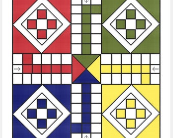 PDF Cross Stitch Pattern Game Board Cross Stitch Ludo Game - Etsy