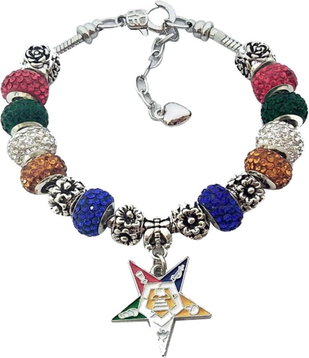 OES Order of the Eastern Star Charm Bracelet Apparel for Women - Bling ...