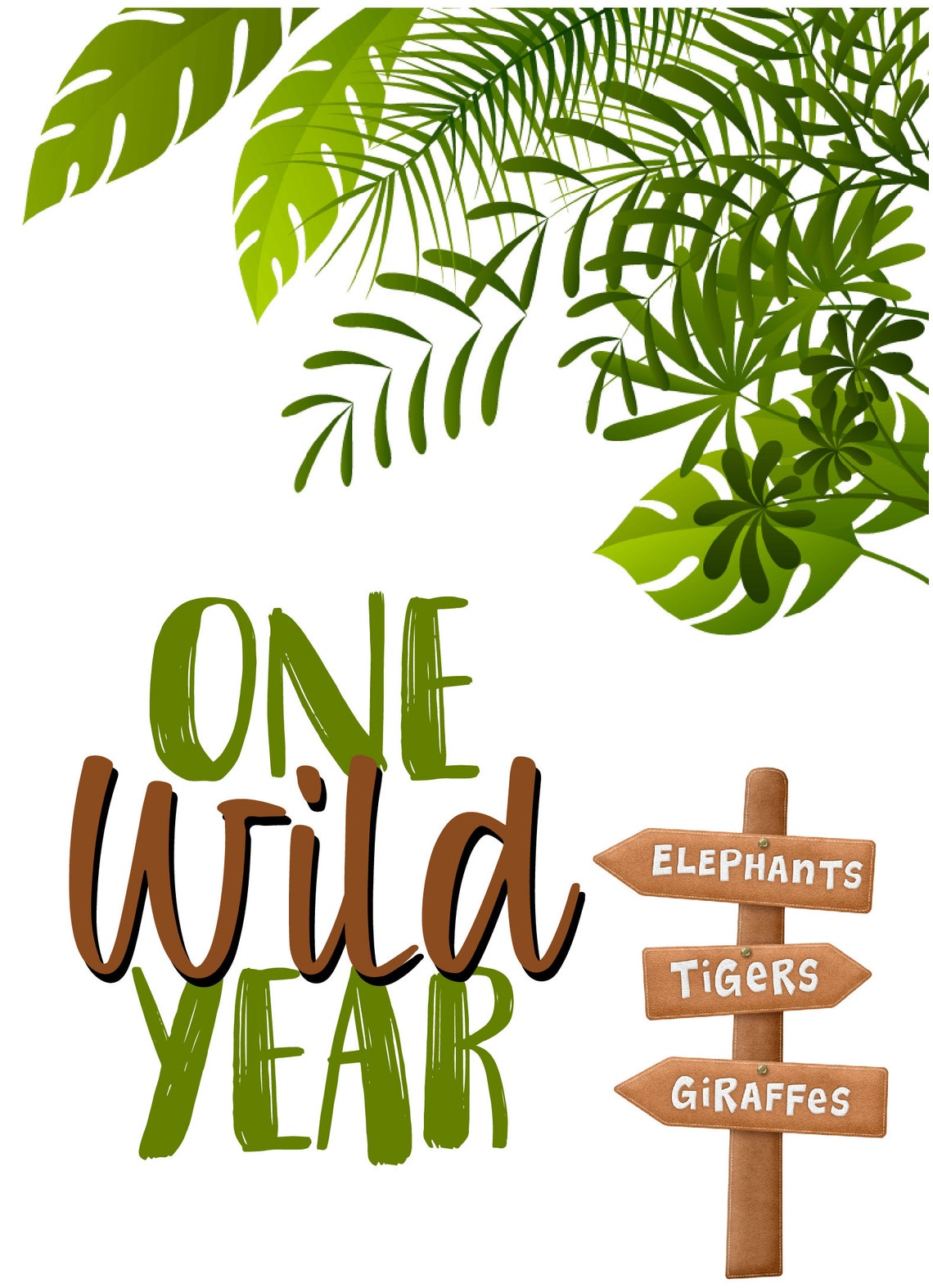 One Wild Year First Birthday Invitation Boy or Girl - Etsy