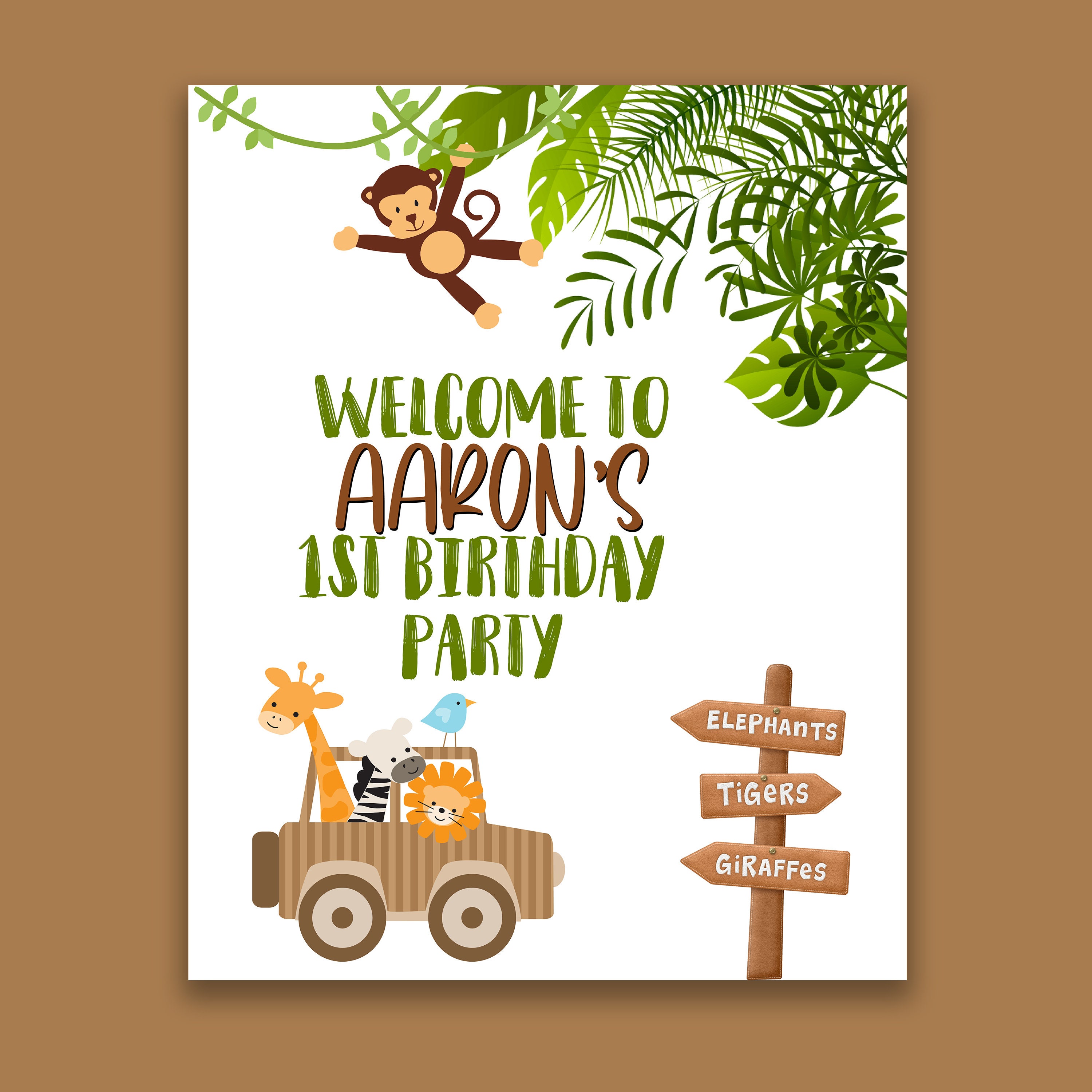 One Wild Year - Welcome Sign - 1st Birthday - Etsy
