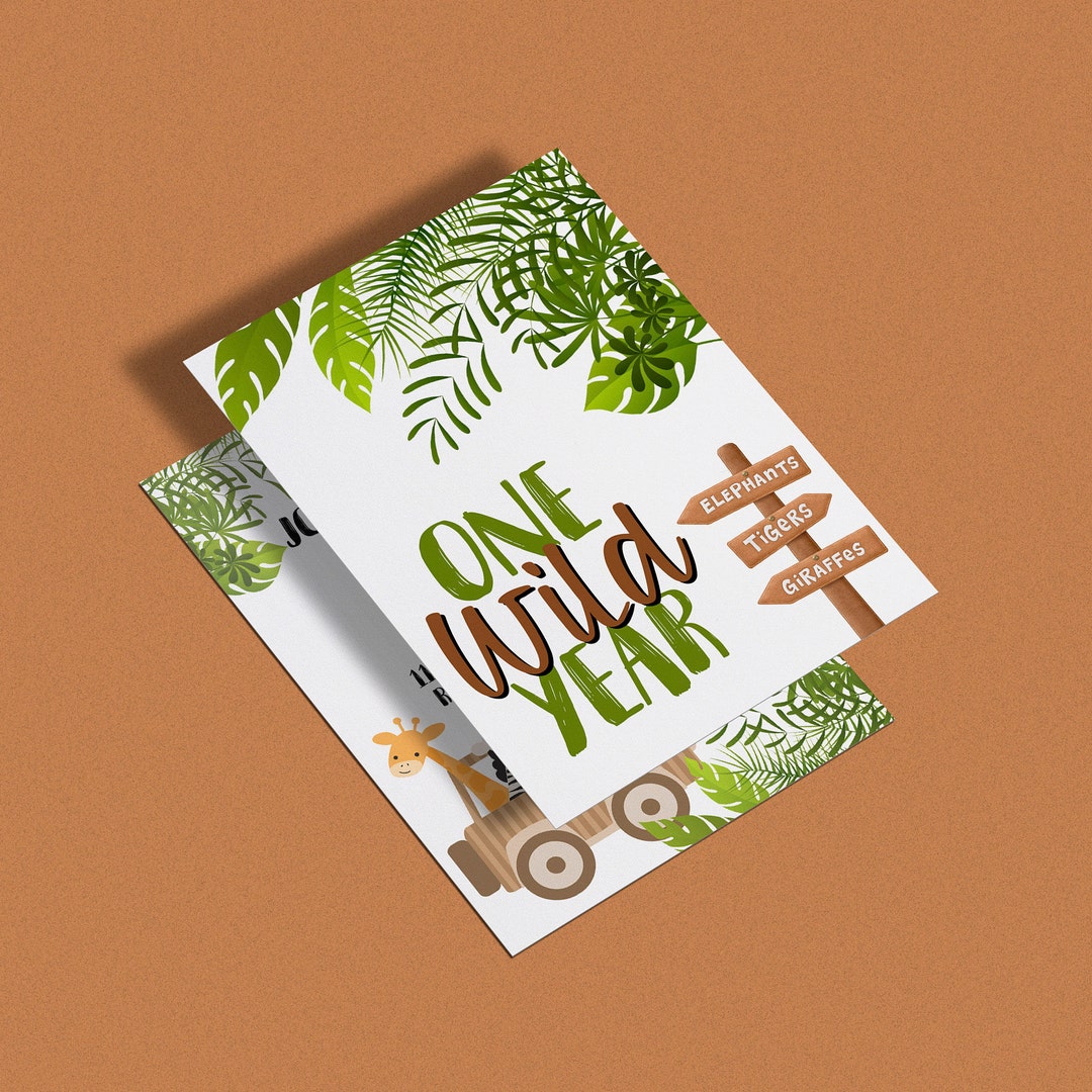 One Wild Year First Birthday Invitation Boy or Girl - Etsy