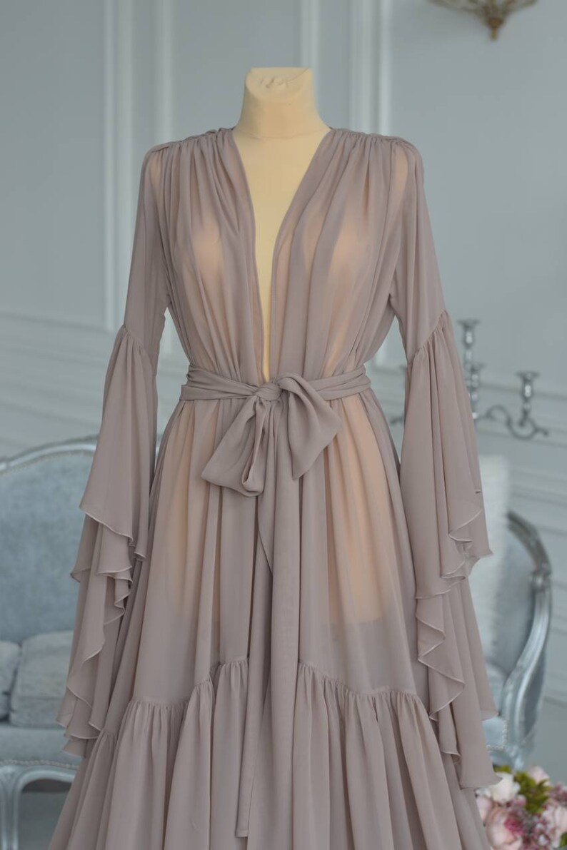 Robe for a Photo Shoot, Sheer Robe, Sheer Chiffon Dressing Gown ...