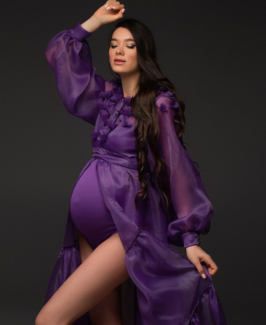 Purple Dress, Baby Shower, Maternity Dress, Formal Dress, Mommy and Me ...
