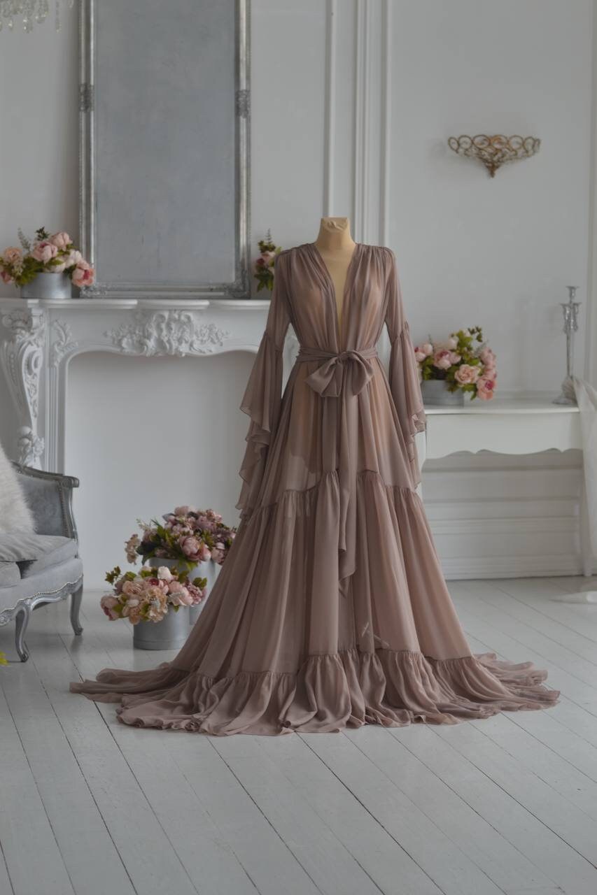 Robe for a Photo Shoot Sheer Robe Sheer Chiffon Dressing - Etsy