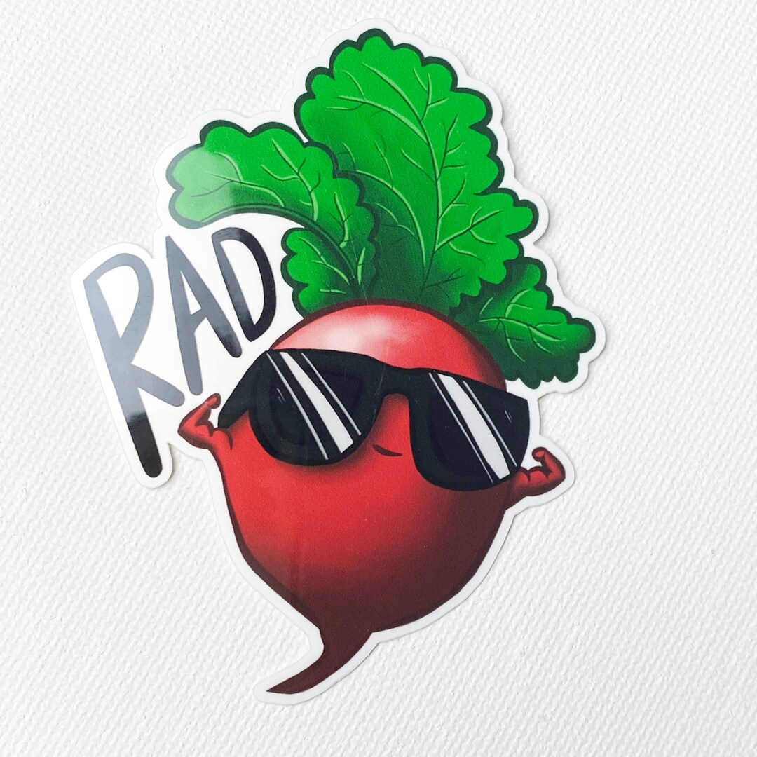 Rad Radish Sticker: 3" Waterproof Vinyl Decal - Etsy