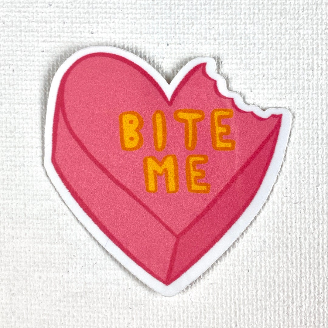 3" Sticker - Bite Me Candy Heart - Valentine’s Day - Waterproof ...