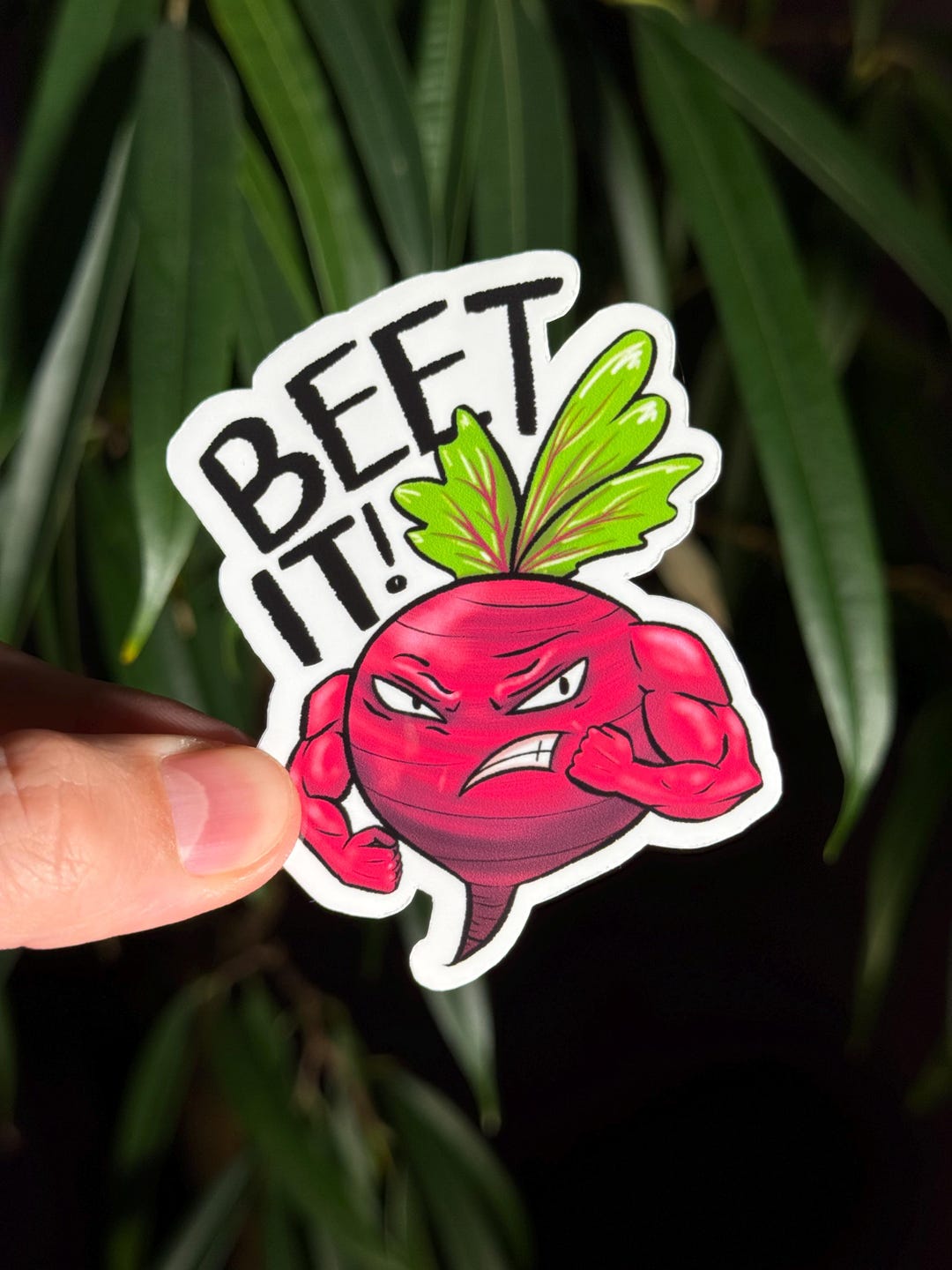 3 Sticker Beet It Vegan Food Sticker Handmade and Waterproof perfect ...