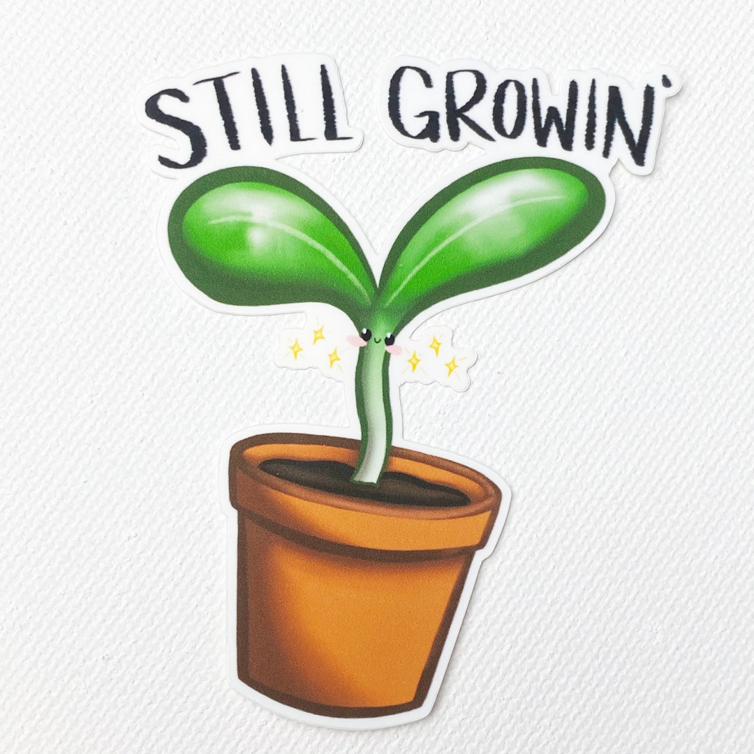 3 Sticker Still Growing Plant Sprout Waterproof perfect for Water ...