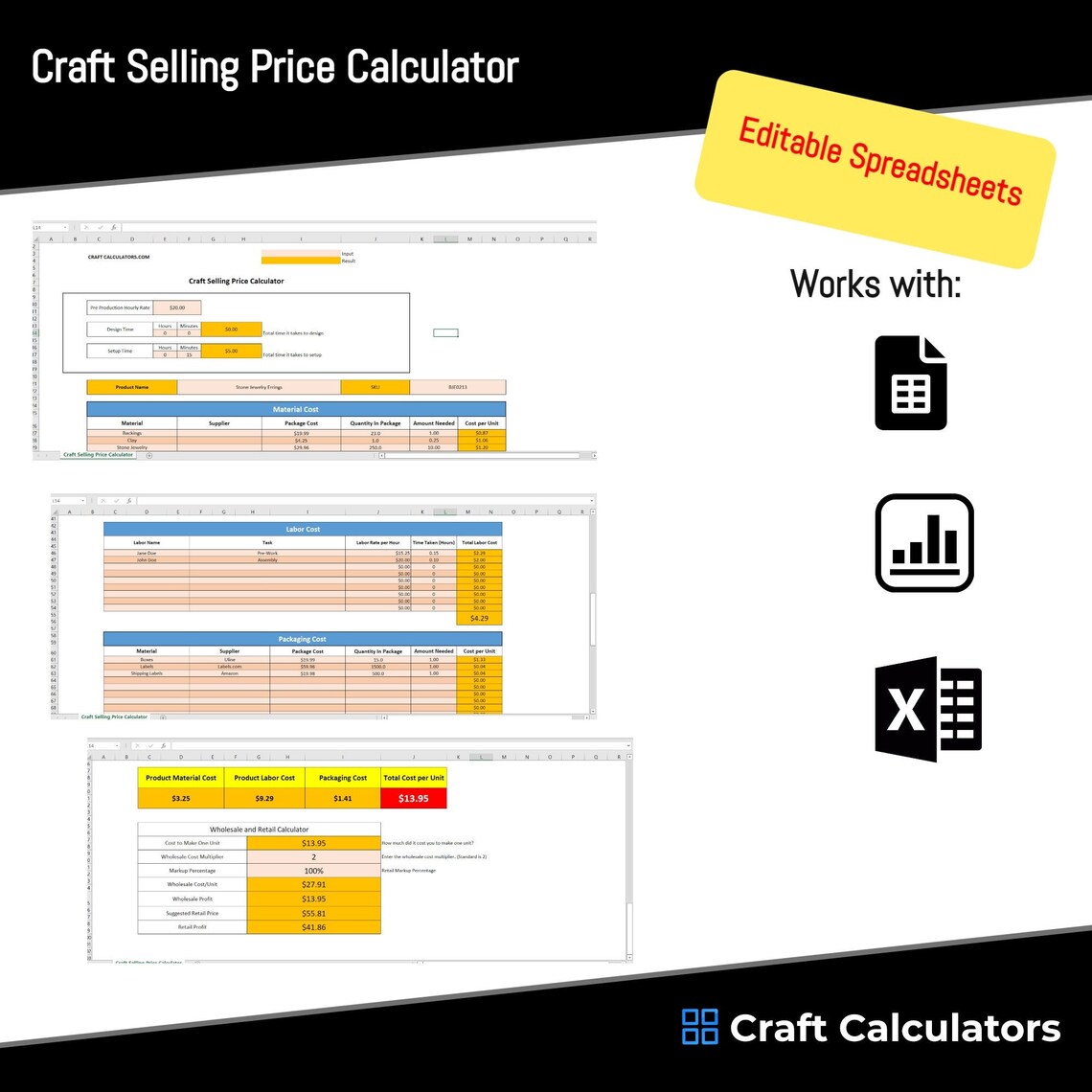 Craft Selling Pricing Calculator Price General Craft - Etsy