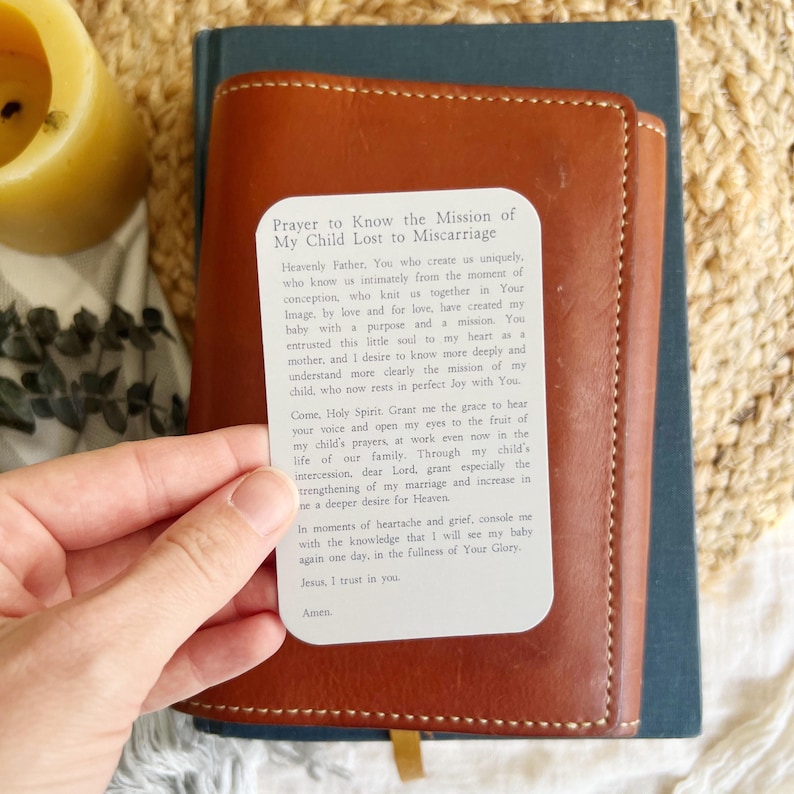 Prayer to Know the Mission of a Child Lost to Miscarriage Prayer Card ...