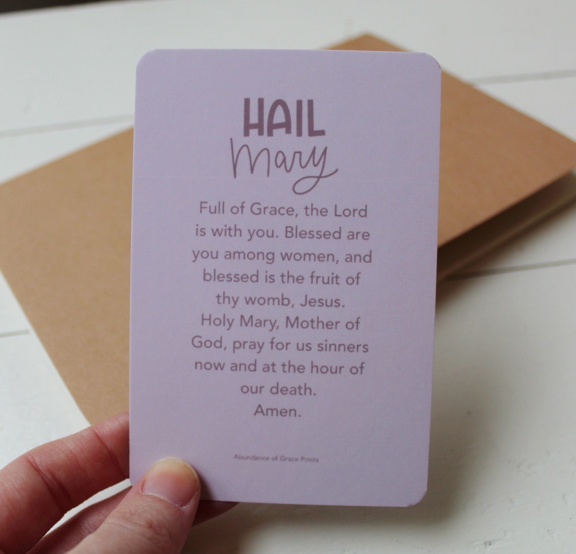 Hail Mary Prayer Card Catholic Childrens Prayer Card - Etsy