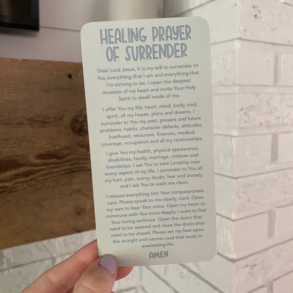Healing Prayer of Surrender Catholic Prayer Card Catholic - Etsy